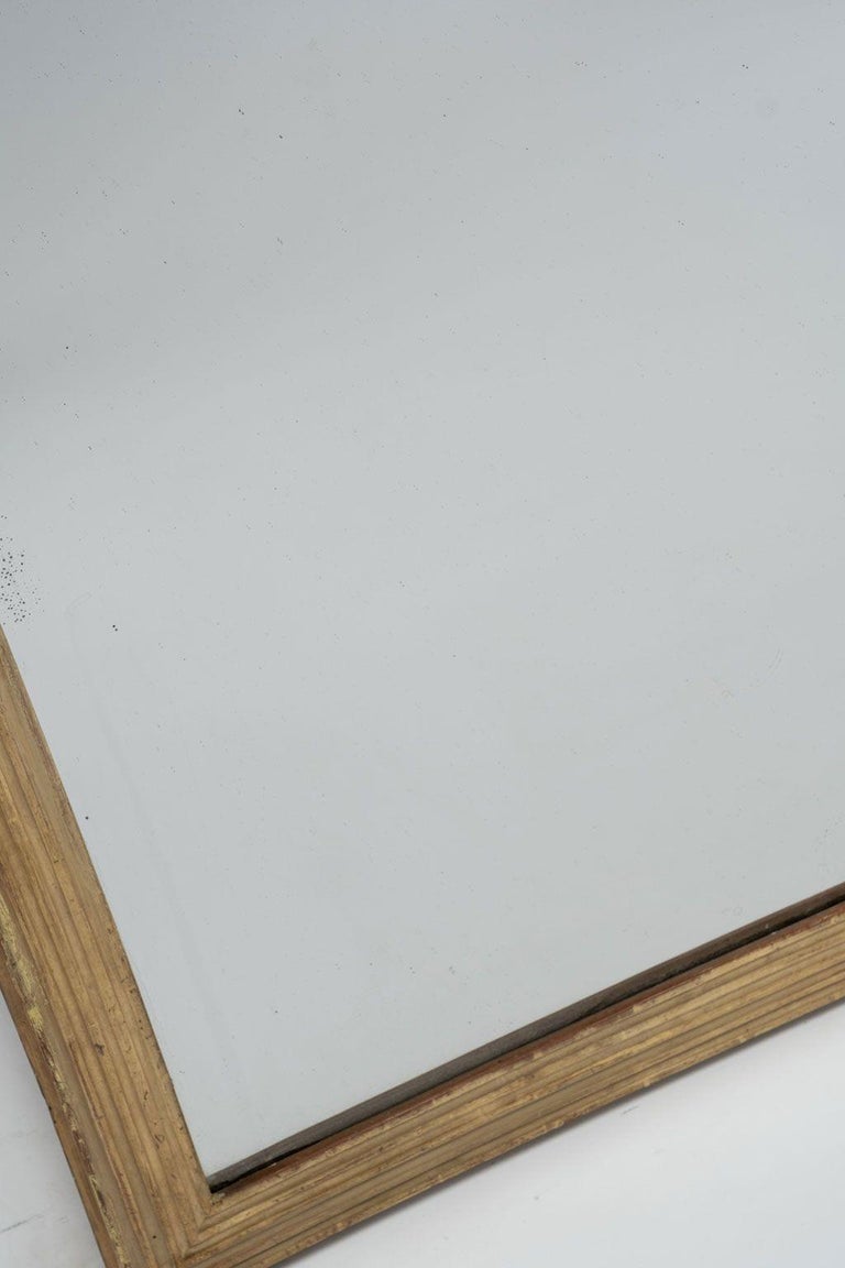 Square French Fluted Giltwood Mirror For Sale at 1stDibs