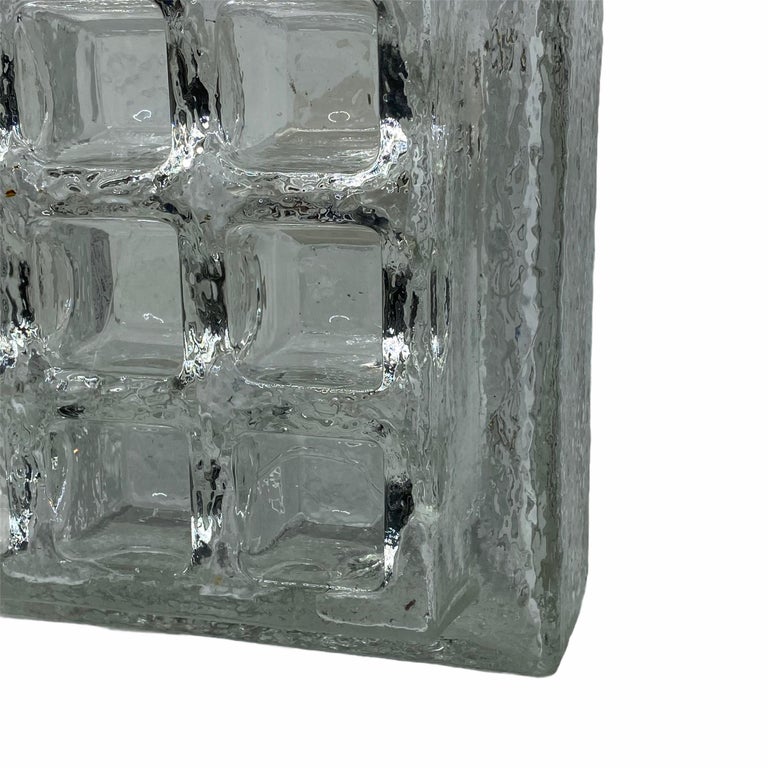 Square Glass Stone Pattern Flush Mount Ceiling Light by Glashuette ...