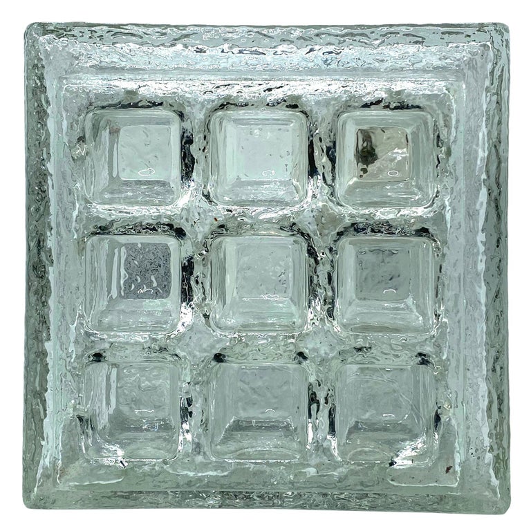 Square Glass Stone Pattern Flush Mount Ceiling Light by Glashuette ...