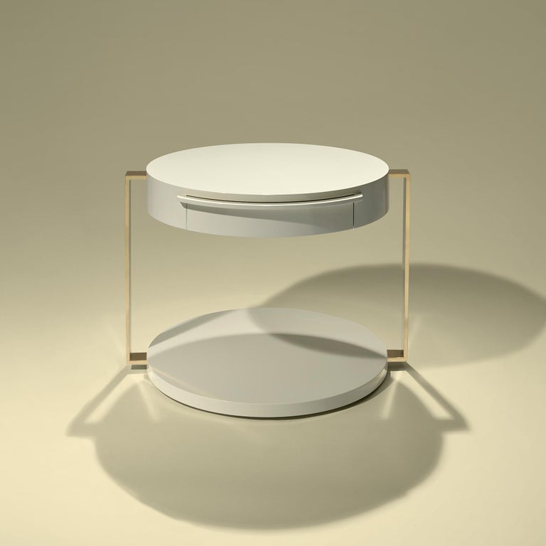 Square Gold Contemporary Table by Luísa Peixoto For Sale at 1stDibs