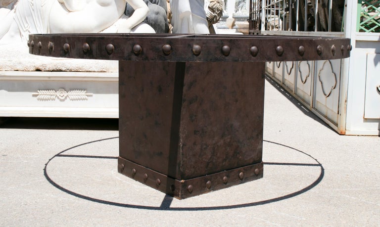 Square Iron Table Base with Ornamental Border Ideal for Round Table Top ...
