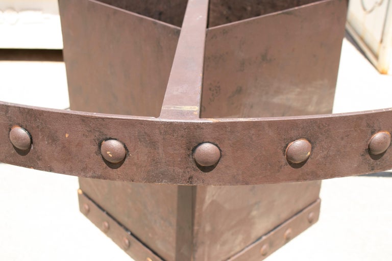 Square Iron Table Base with Ornamental Border Ideal for Round Table Top ...