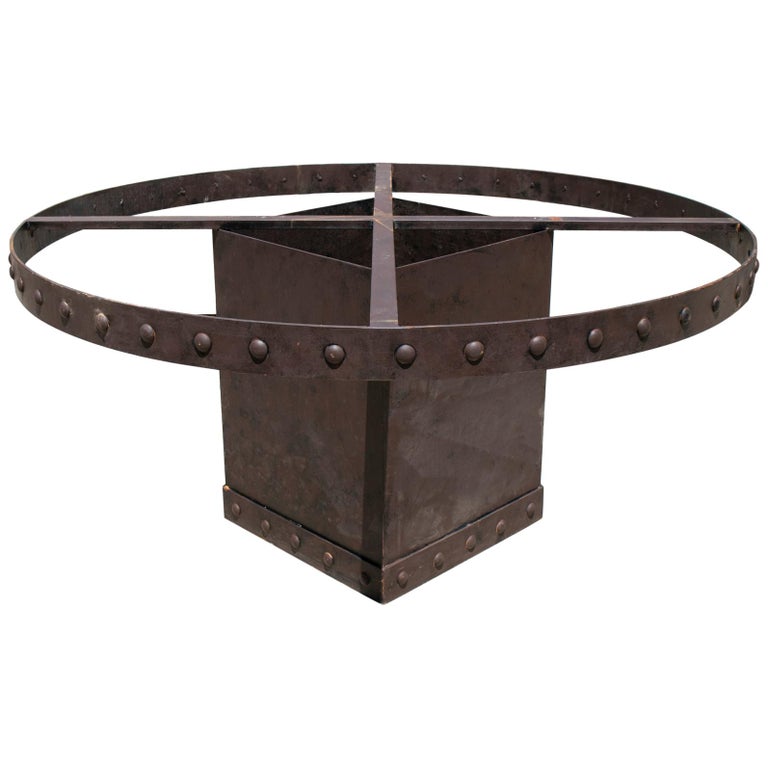 Square Iron Table Base with Ornamental Border Ideal for Round Table Top ...