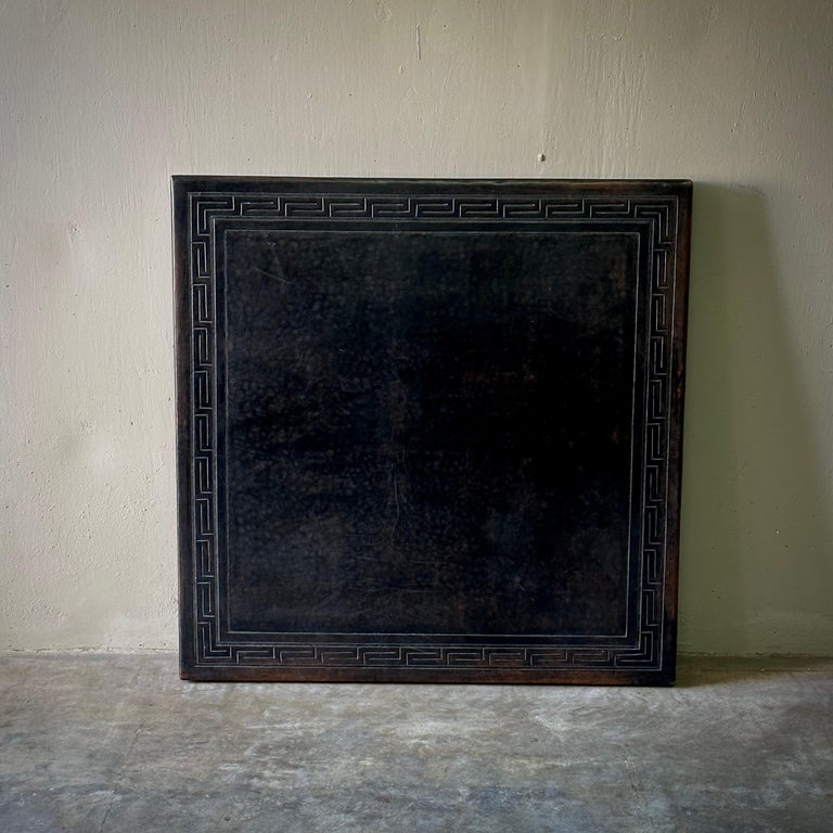 Square Leather Table Top in the Style of Angel Pazmino For Sale at 1stDibs