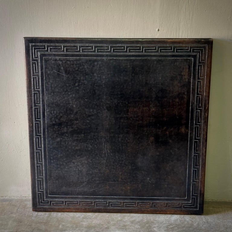 Square Leather Table Top in the Style of Angel Pazmino For Sale at 1stDibs