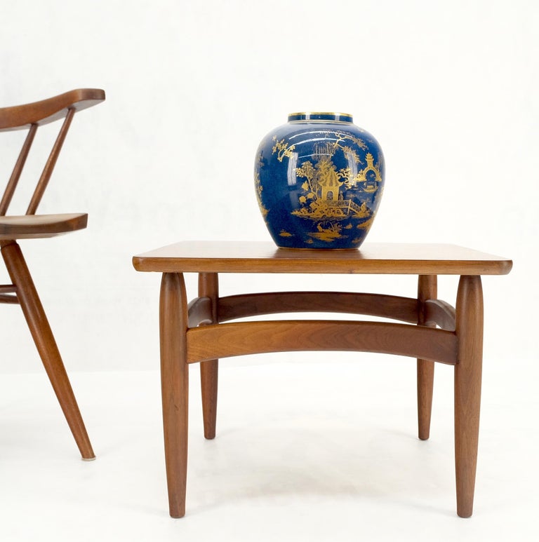 Square Mid-Century Modern Walnut Dowel Leg Side Coffee Occasional Table ...