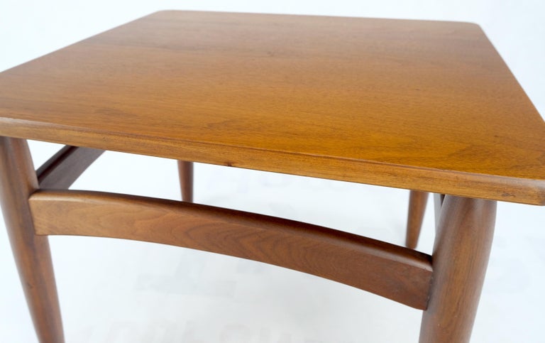 Square Mid-Century Modern Walnut Dowel Leg Side Coffee Occasional Table ...