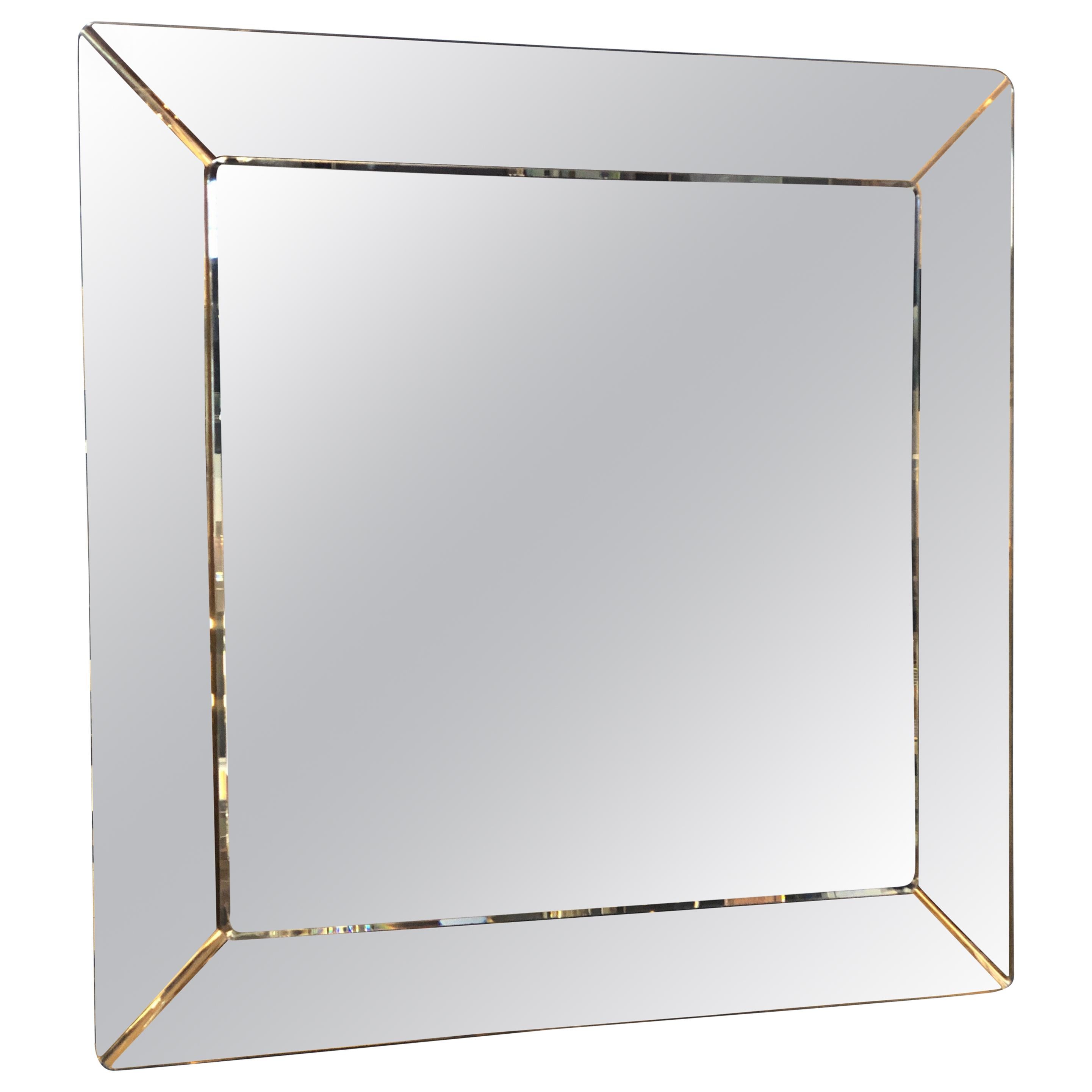Square Mirror by Cristal Art, Italy, circa 1955 at 1stDibs