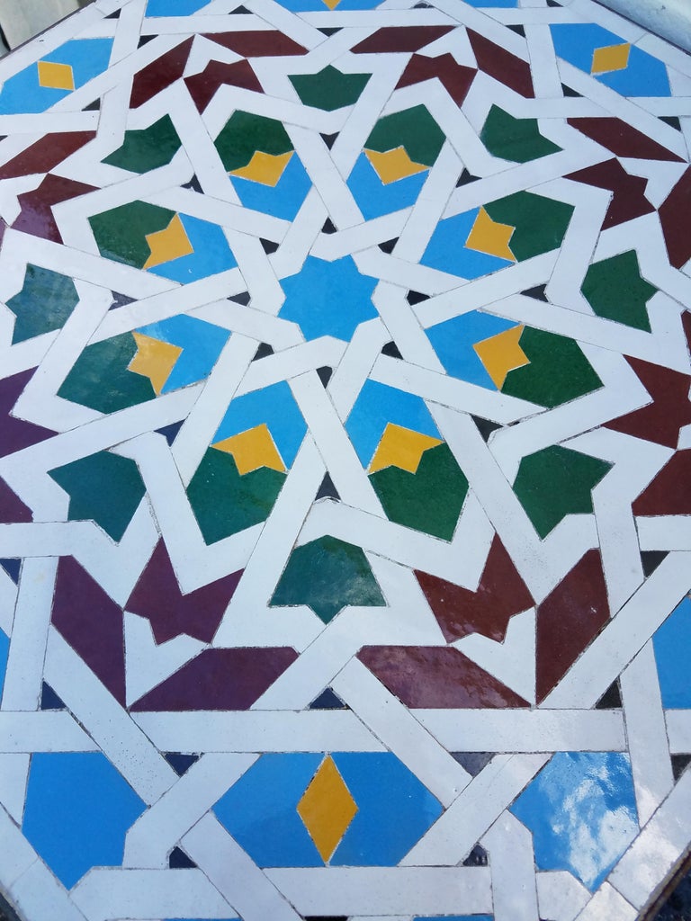 Square Moroccan Mosaic Side Table-Choice of High or Low Base For Sale ...