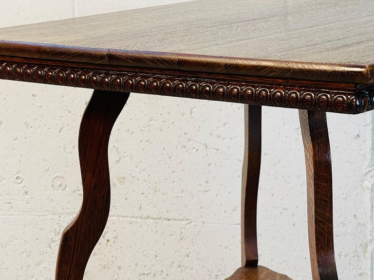 Square Oak Wood Side Table For Sale at 1stDibs