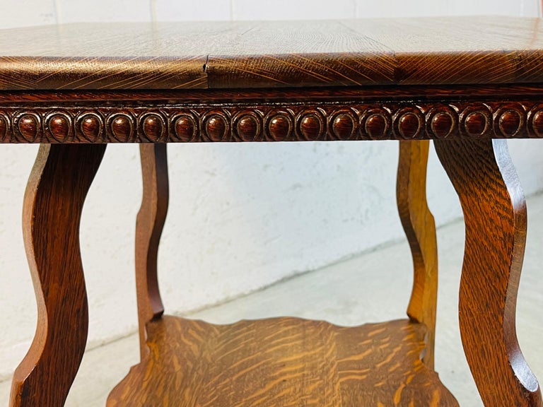 Square Oak Wood Side Table For Sale at 1stDibs