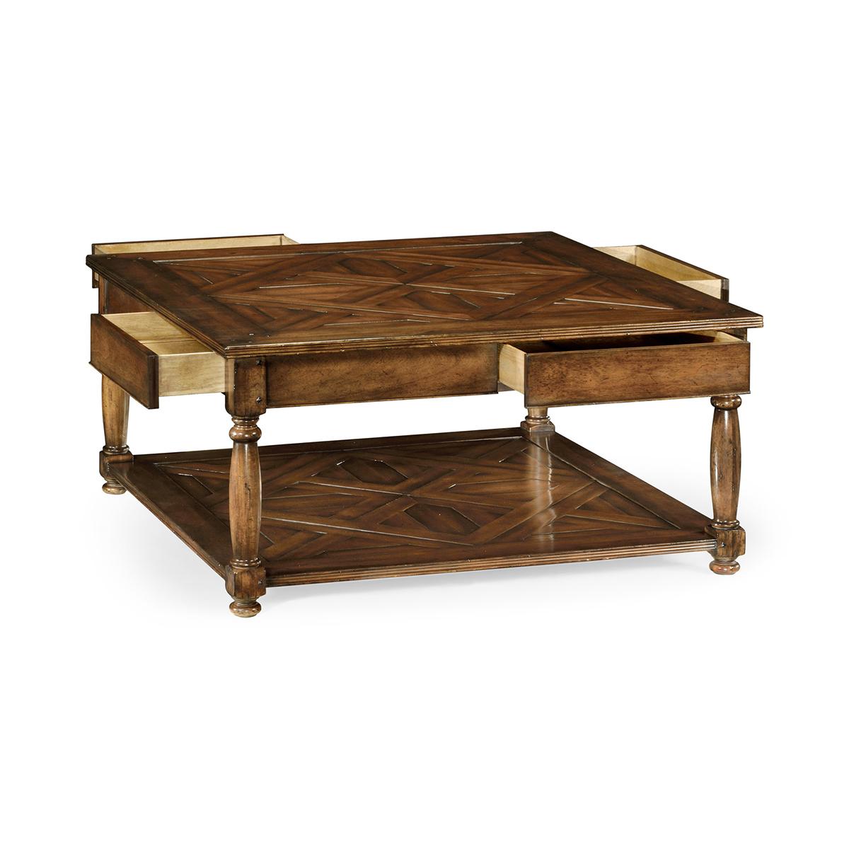 Square Parquet Coffee Table at 1stDibs