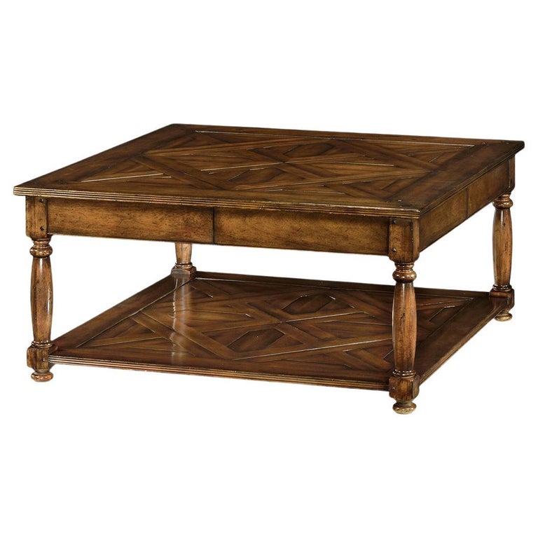 Square Parquet Coffee Table For Sale at 1stDibs