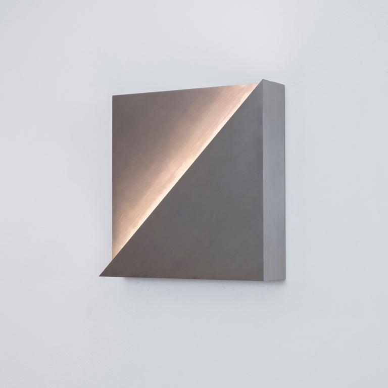 Square Sconce in Satin Nickel For Sale at 1stDibs
