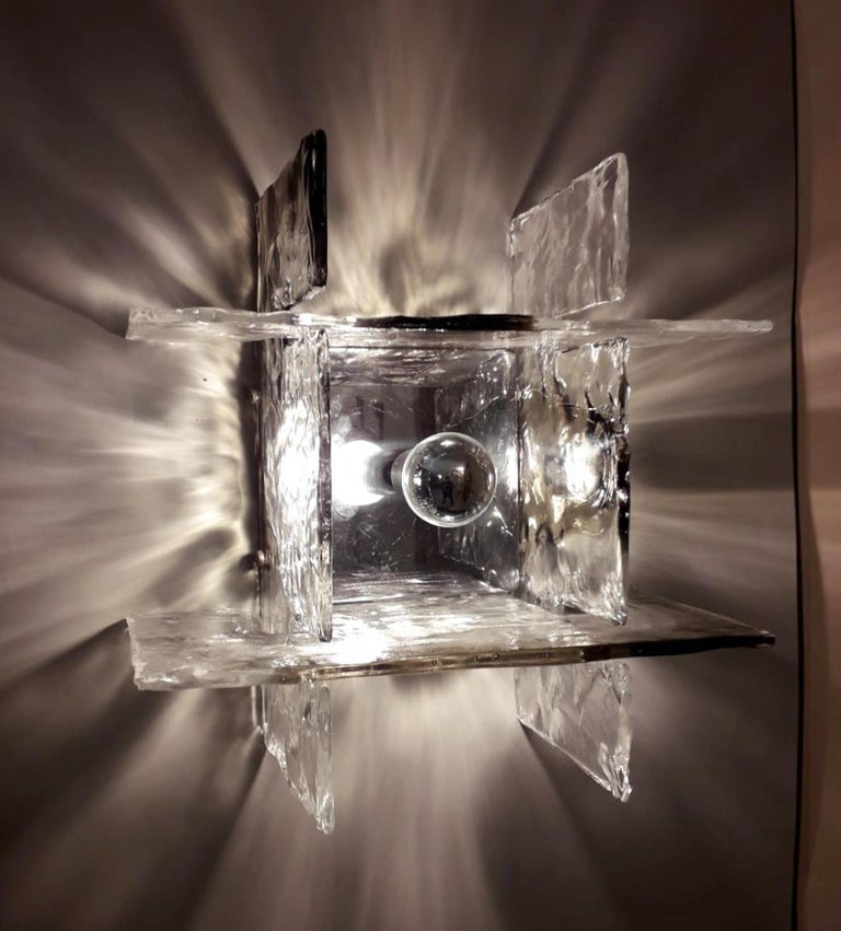 Square Sconces by Carlo Nazon for Mazzega, 5 Available For Sale at 1stDibs