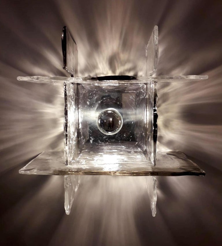Square Sconces by Carlo Nazon for Mazzega, 5 Available For Sale at 1stDibs