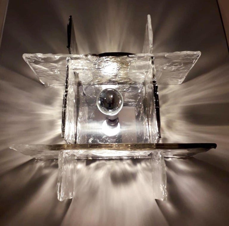 Square Sconces by Carlo Nazon for Mazzega, 5 Available For Sale at 1stDibs