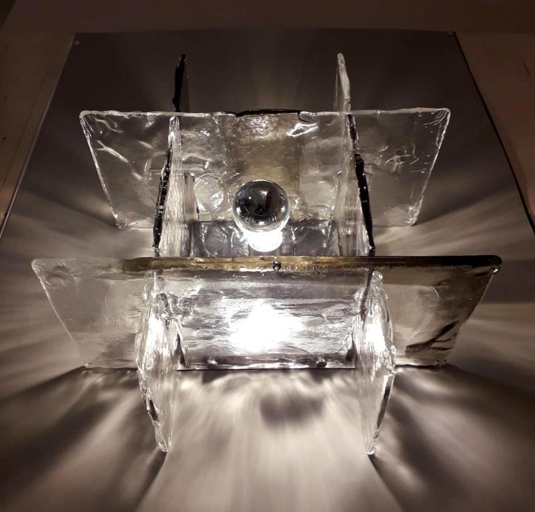 Square Sconces by Carlo Nazon for Mazzega, 5 Available For Sale at 1stDibs
