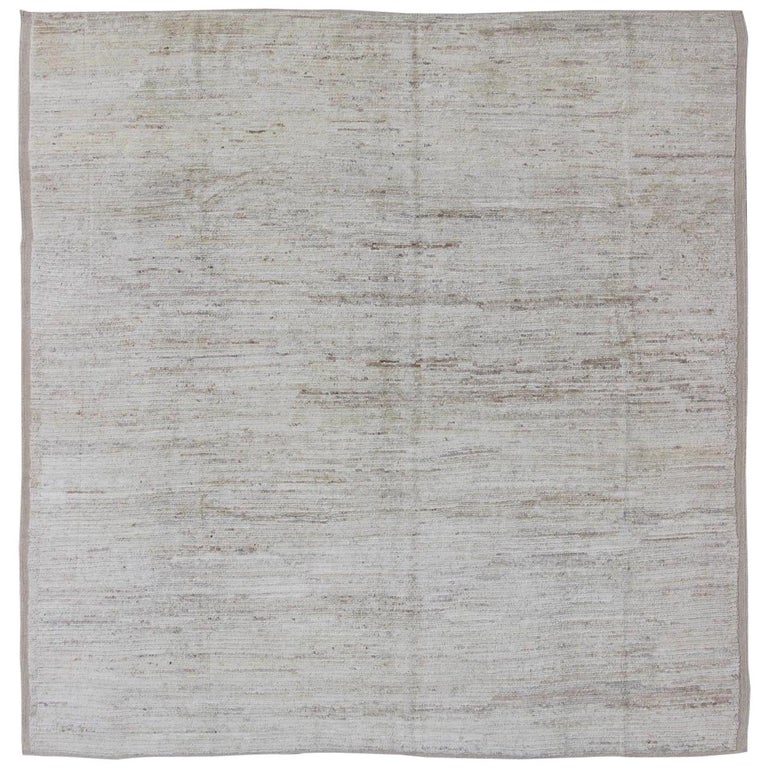Modern Design Rug in Square-Size with Subtle off White and Touch of ...
