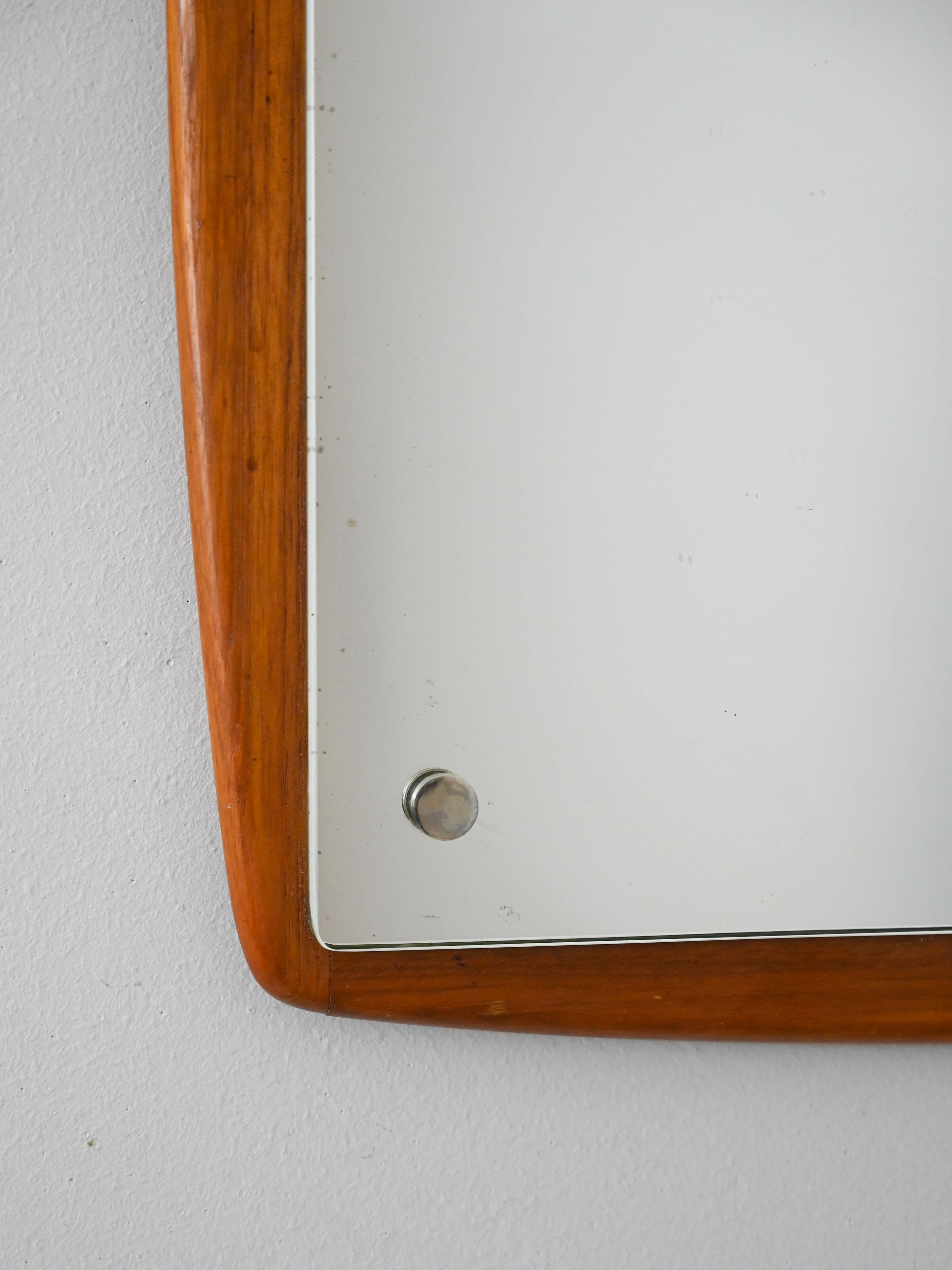 Square Teak Mirror For Sale at 1stDibs