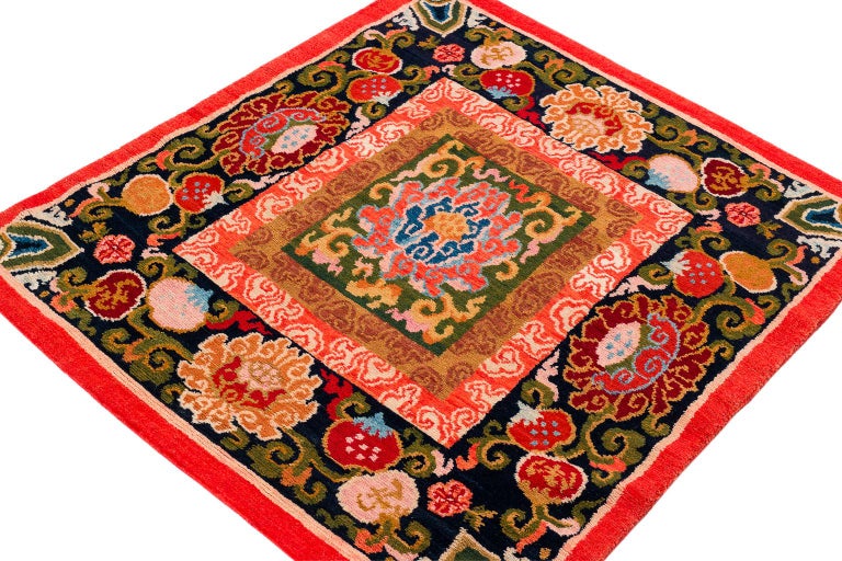 Square Tibetan Area Rug/Meditation Mat at 1stDibs