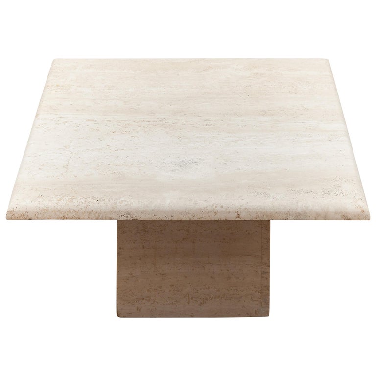 Square Travertine Modern Coffee Table at 1stDibs