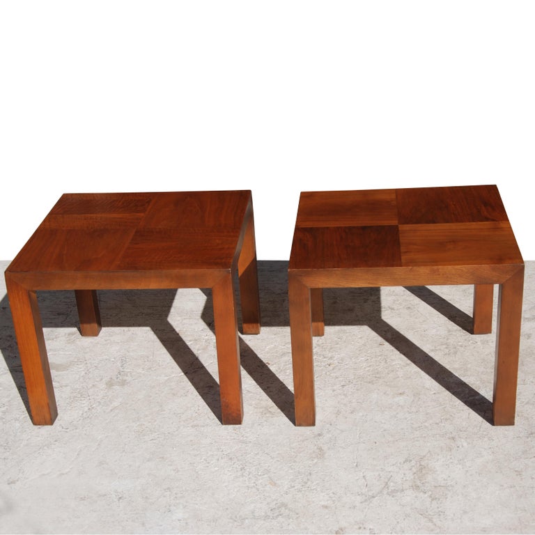 Square Walnut End Tables by Lane Furniture For Sale at 1stDibs