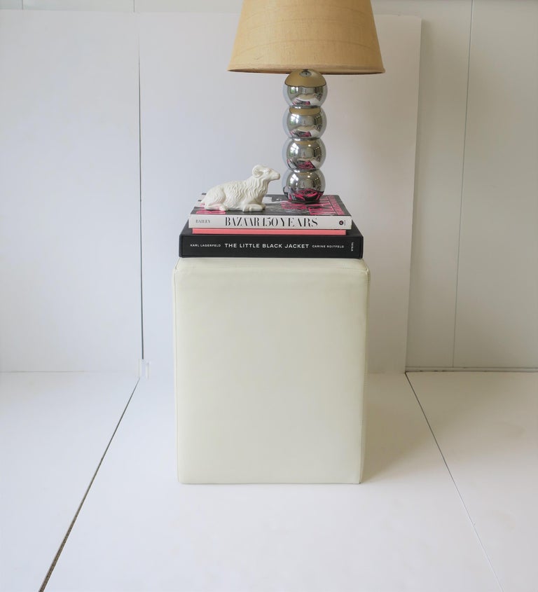 Modern White Leather Stool or End Table For Sale at 1stDibs | modern ...