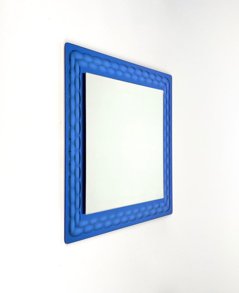 Squared Blue Wall Mirror by Lupi Cristal Luxor, Italy, 1960s For Sale ...
