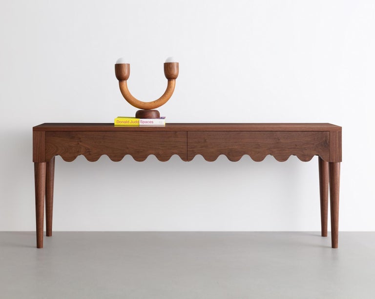Squiggle Console Table / Hand Sculpted Walnut XL For Sale at 1stDibs