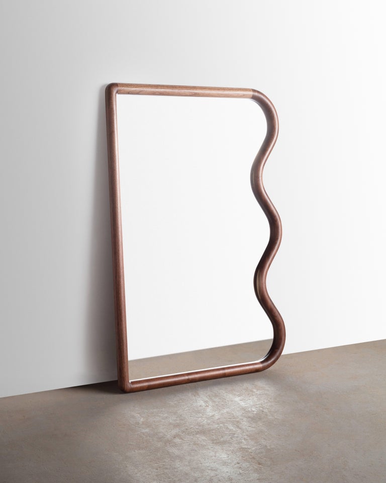 Squiggle Mirror / Hand sculpted Walnut For Sale at 1stDibs | full ...