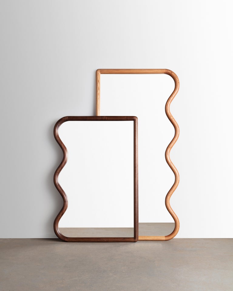 Squiggle Mirror / Hand sculpted Walnut For Sale at 1stDibs | full ...
