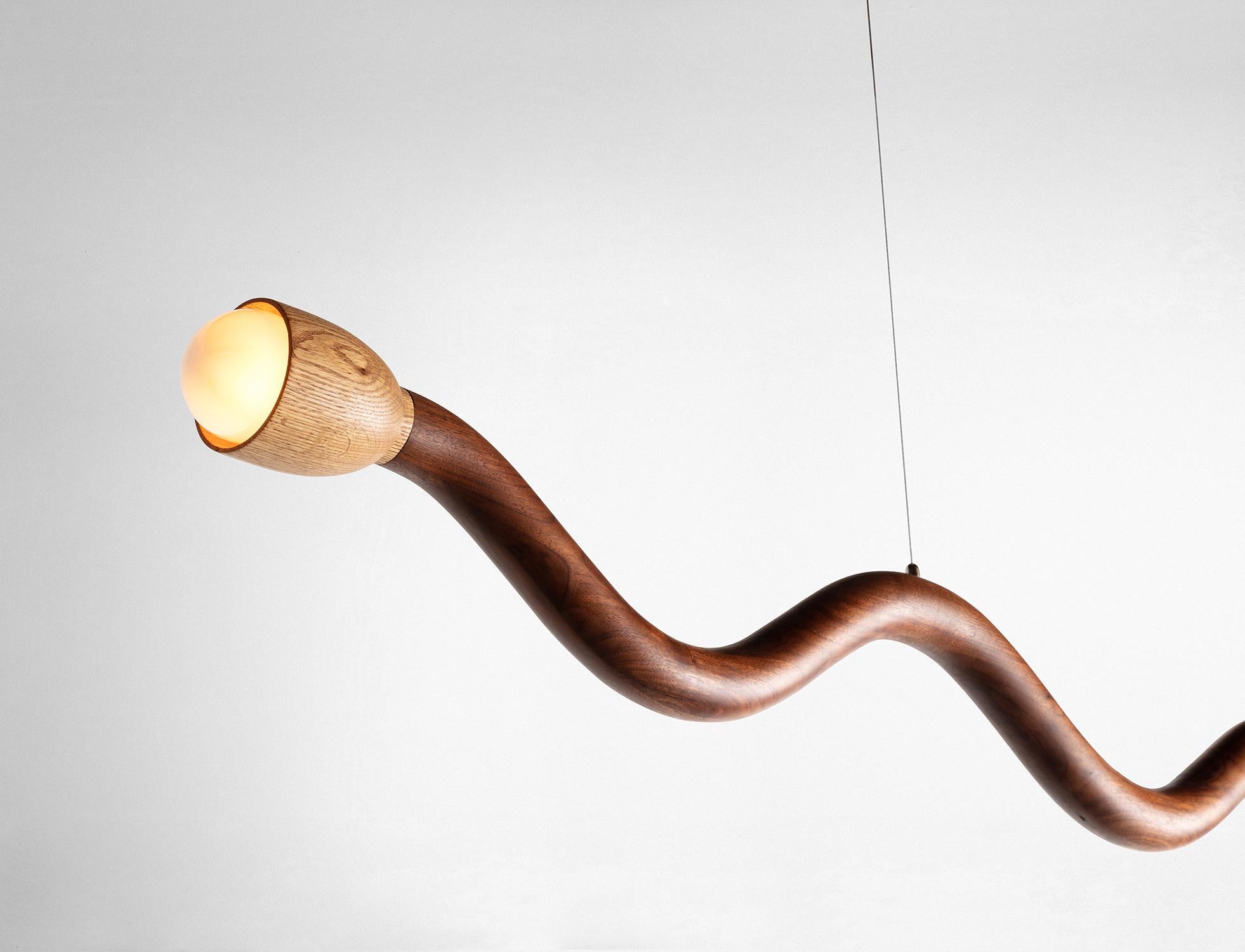 Squiggle Pendant Light in Walnut and Red Oak by Christopher A. Miano ...
