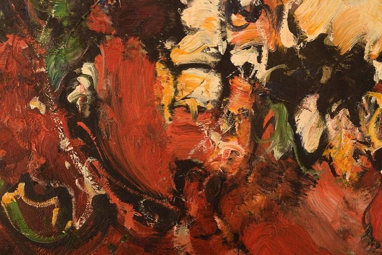 Søren Edsberg, Denmark, Oil on Canvas, Abstract Composition, 1970s For ...