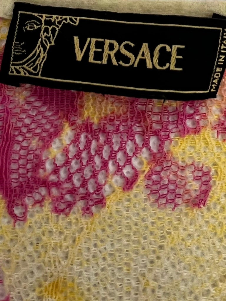 SS 2004 Versace Orchid Print Short Set For Sale at 1stDibs