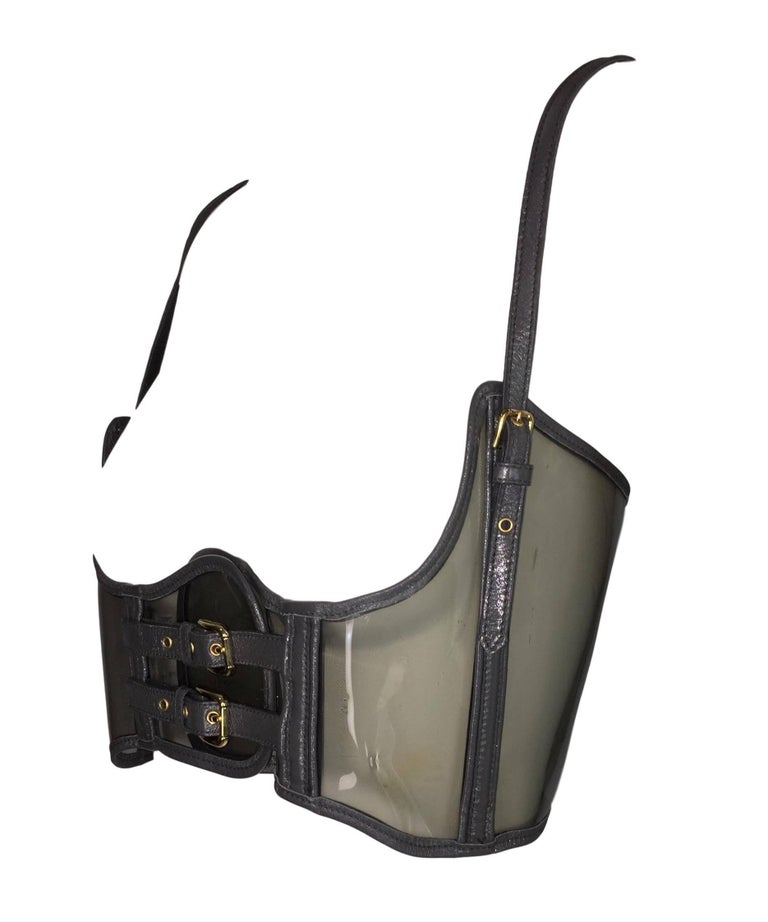 S/S 2007 Dolce and Gabbana Sheer PVC Corset Bustier Buckle Crop Top at ...