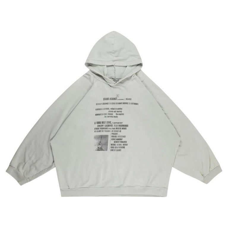 Raf Simons SS02 'Kollaps` Terror Hoodie For Sale at 1stDibs