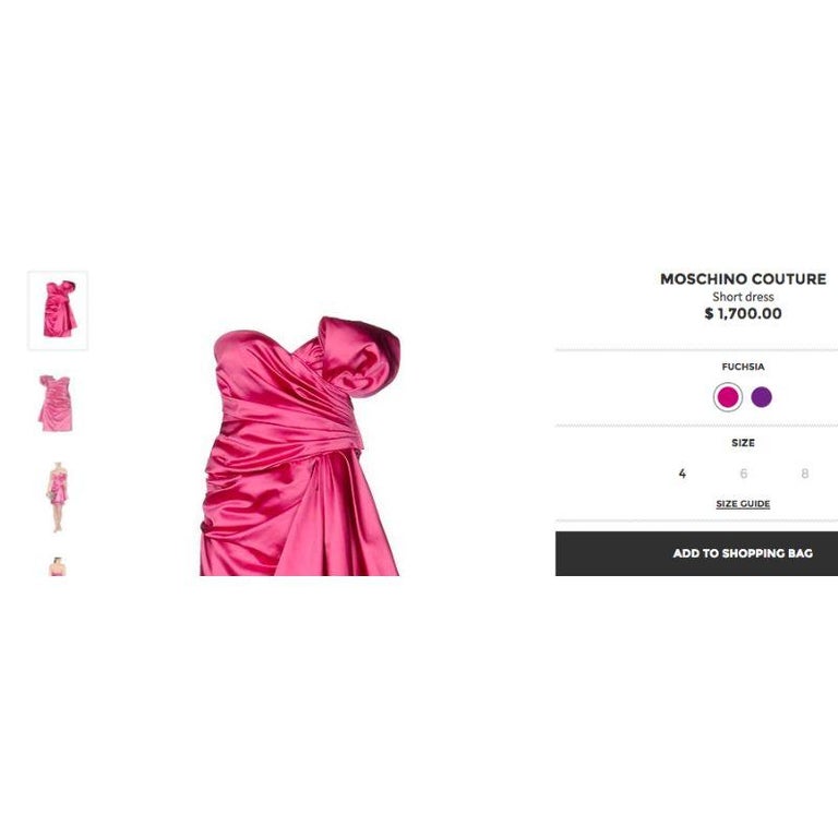 SS15 Moschino Couture Jeremy Scott Barbie Satin Sleeveless Pink Mini ...