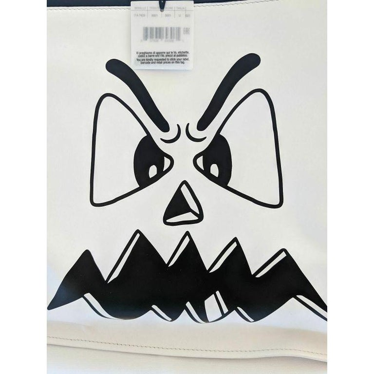 SS20 Moschino Couture Jeremy Scott Ghost Pumpkin Face White Leather ...