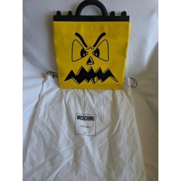 SS20 Moschino Couture Jeremy Scott Ghost Pumpkin Face Yellow Leather ...