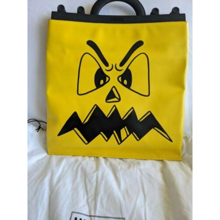 SS20 Moschino Couture Jeremy Scott Ghost Pumpkin Face Yellow Leather ...