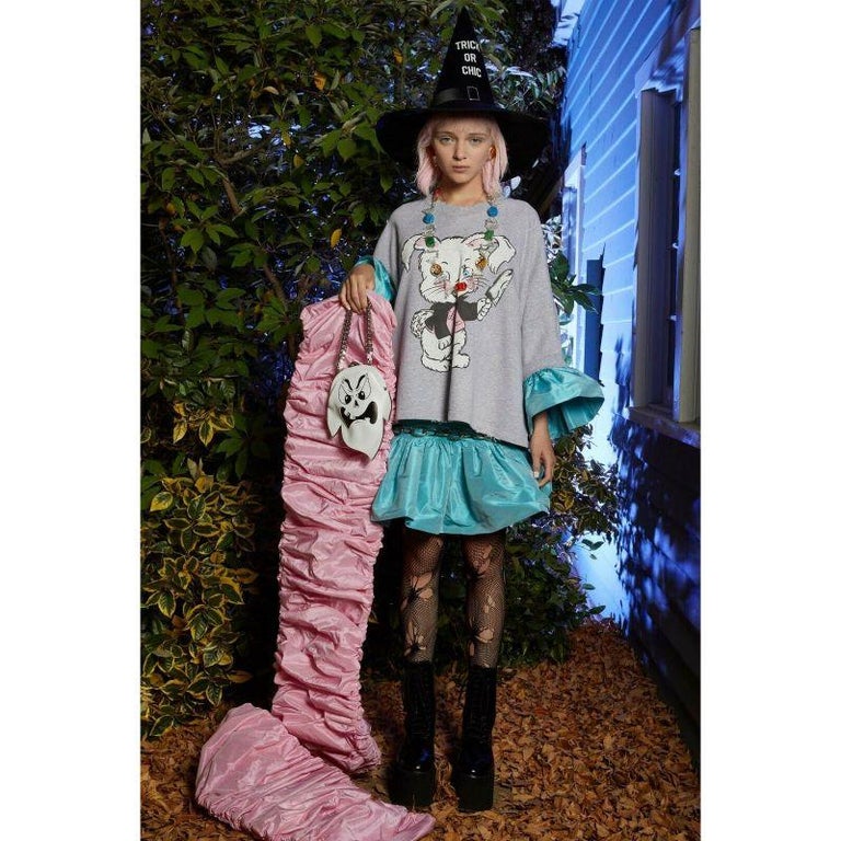SS20 Moschino Couture Jeremy Scott White Leather Ghost Scary Face ...