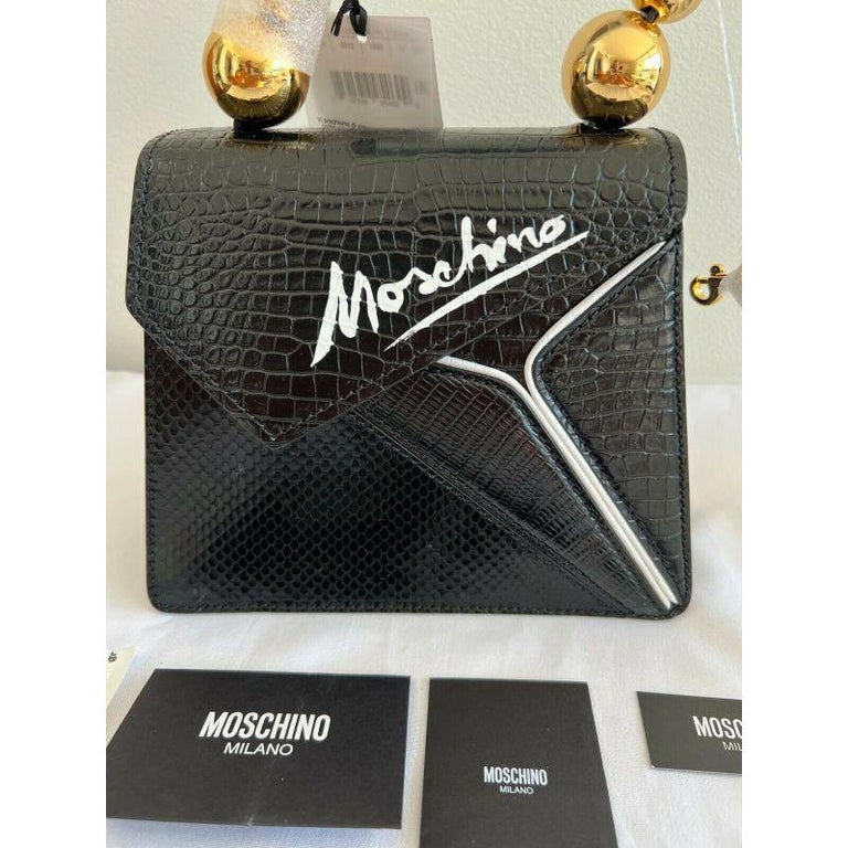 SS20 Moschino Couture Picasso Black Leather Cubism Snakeskin Leather ...