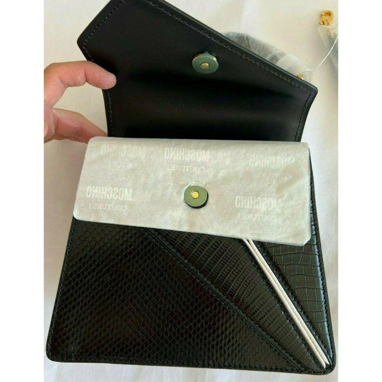 SS20 Moschino Couture Picasso Black Leather Cubism Snakeskin Leather ...