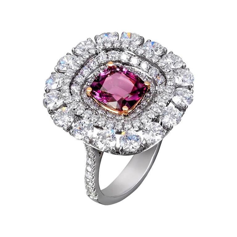 SSEF and GIA Certified Poudretteite and Diamond Ring For Sale at ...