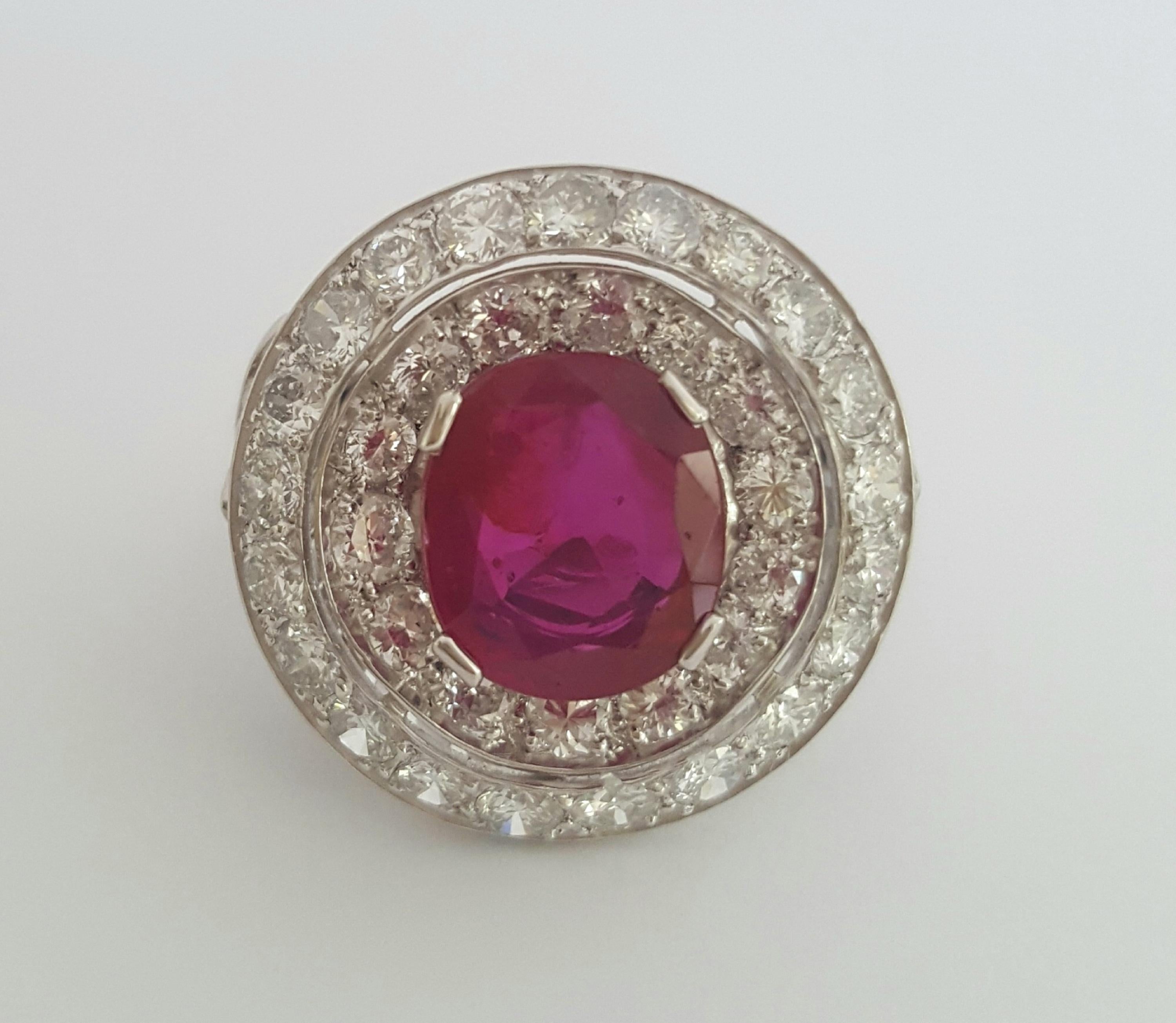 SSEF Certified 3.20 Carat Oval Purplish Red Ruby Burma No Heat And ...