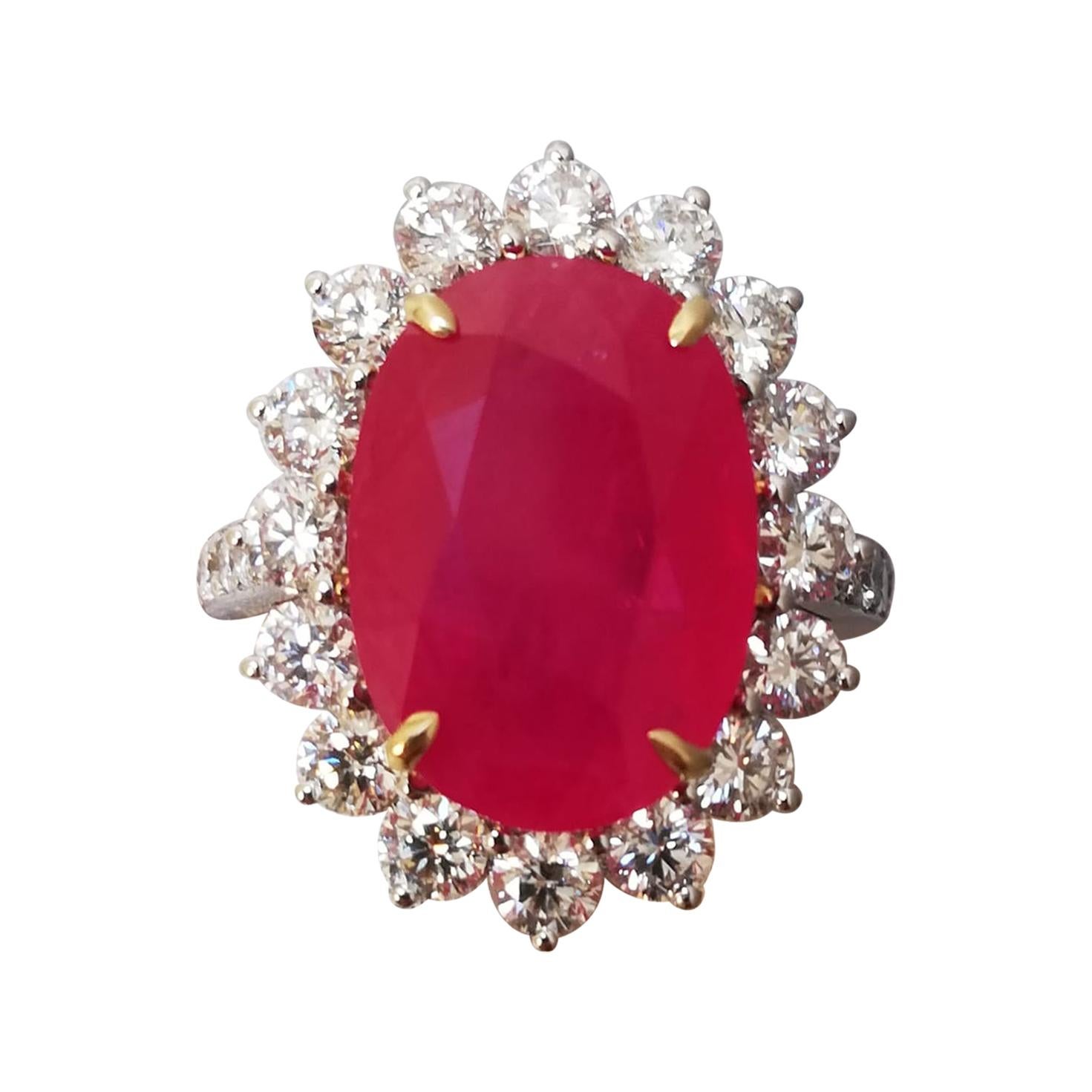 2.36ct NATURAL RUBY DIAMONDS 4 TIER 3d COCKTAIL PETAL DIAMOND RING 18KT ...