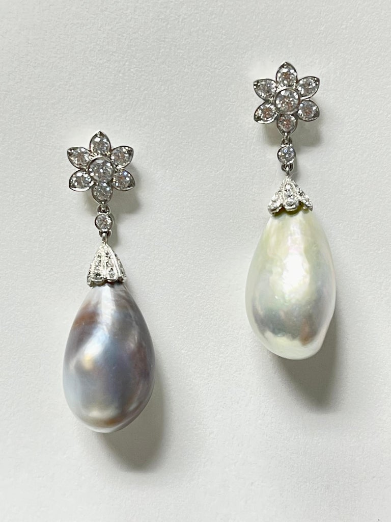 GIA Certified Natural Pearl And Diamond Earrings In Tiffany And CO ...