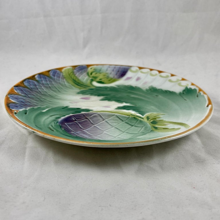 St. Amand Art Nouveau French Majolica Glazed Asparagus and Artichoke ...
