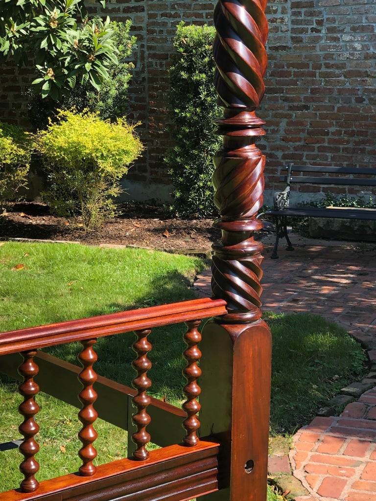 St. Croix Danish West Indies Mahogany King Size Four-Poster Bed, 19th ...